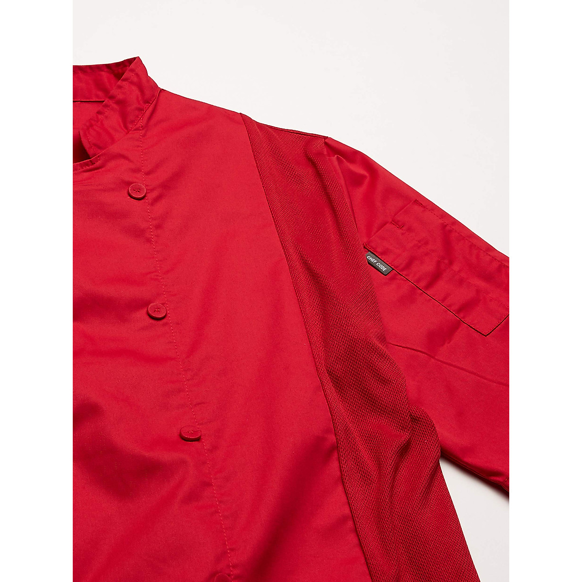 Chef Code Men's Chef Coat with Side Vents, Red, 3X-Large
