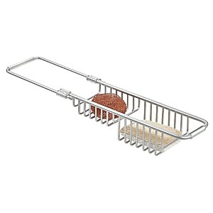 iDesign Metro Aluminum Over Sink Organizer Basket - 13.23" x 4.5" x 2.75", Silver