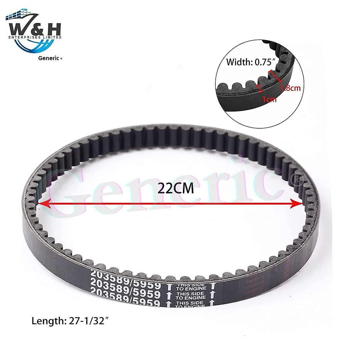 BLACKHORSE-RACING 3pcs 30 Series Go Kart Drive Belt Replaces Manco 5959 / Comet 203589