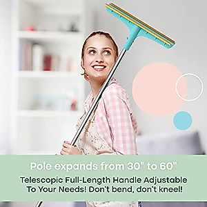 Uproot Clean Xtra - Pet Hair Removal Broom with Telescopic 60" Handle & Innovative Metal Edge Design - Durable Carpet Rake for Pet Hair Removal - Easy Pet Hair Remover for Carpet