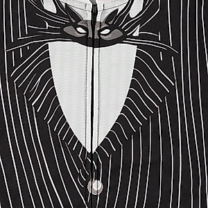 Boys Nightmare Before Christmas Hoodie - Nightmare Before Christmas Jack Skellington Cosplay Dress Up Costume Hoodie (Black White, Large)