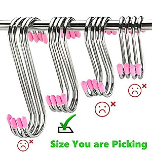 S Hooks for Hanging, Stainless Steel S Hooks, S Shaped Heavy Duty Hanging Hanger Closet Hooks for Jeans, Kitchen, Bathroom, Plants, 10 Pack, 4.3"
