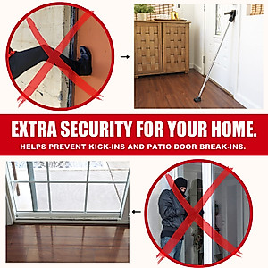 Door Security Bar, SECURITYMAN 2 in 1 Adjustable Door Stoppers Security Bar & Sliding Door Security Bar - Heavy Duty Door Lock Stick Jammer for Apartment, Dorm, Front Door Inside