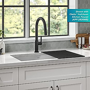 Kraus KHU100-32 Standart PRO 16 Gauge Undermount Single Bowl Stainless Steel Kitchen Sink, 32 Inch