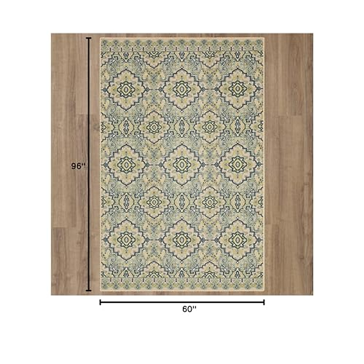 Mohawk Home Woodbridge Santa Ana Floral Printed Area Rug, 5'x8', Tan