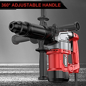 AOBEN SDS-MAX Demolition Jack Hammer Concrete Breaker, Demo Chipping Hammer, 1500W Electric Jackhammer, with Vibration Control and Safety Clutch, Includes Tool Case, Chisels