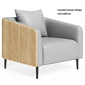 Sofa Couch Faux Leather Living Room Sofa with Throw Pillows Breathable Fabric Sofa Couch Carbon Steel Support Legs High Density High Rebound Sponge Cushions for Living Room Office