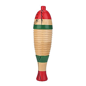 Bnineteenteam Fish-Shaped Wooden Guiro Percussion Instrument with Scraper