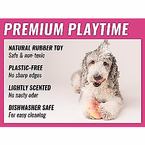 Donut Dog Toys - Dog Toys for Aggressive Chewers - Durable Dog Chew Toy - Rubber Dog Toys for Medium, Large Dogs - Tough Dog Toys - Heavy Duty Dog Toy - Dog Birthday Gift (1 x Pink)