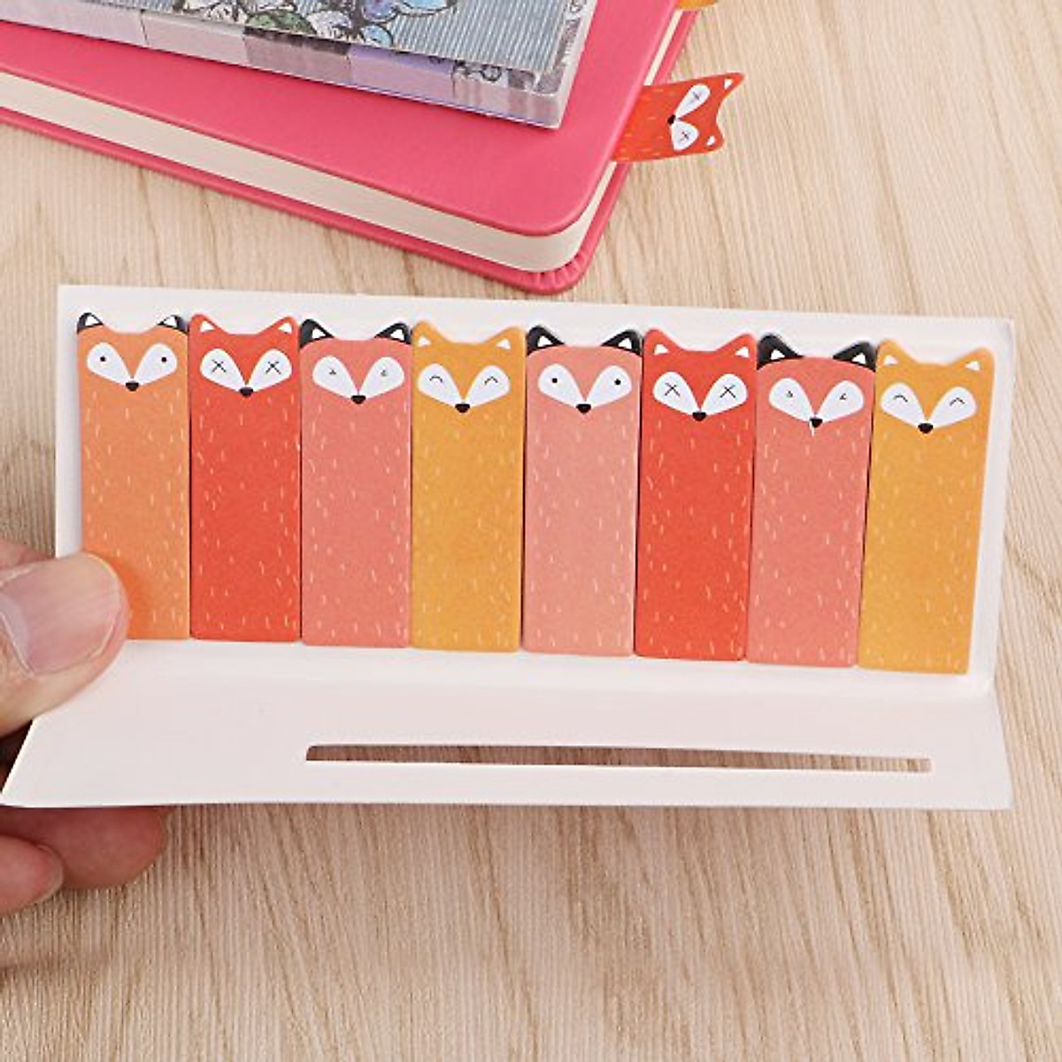 Eagle Cute Cartoon Animal Sticky Notes, Page Markers, 15 Sheets per Pad, 8 Pads per Set, 3 Sets, Total 360 Sheets (Pink)