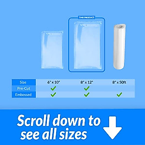 Reli. Vacuum Sealer Bags 8x12 in. | 100 Bags | Pre-Cut Embossed Vacuum Bags for Food | BPA Free | Vacuum Seal Bags for Sous Vide, Food Freezer Storage/Food Prep | Quart Size, Clear