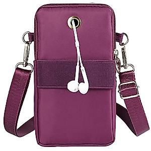 Crossover Body Bag Armband for iPhone 13 Pro Max 14 Pro Max/Galaxy S23 Ultra, S22 Ultra, A14 5G A53 A32 Note 10 Plus S21 Plus/TCL 30 XL 20 XE Small Cute Cell Phone Purse Wallet Pouch (Purple)