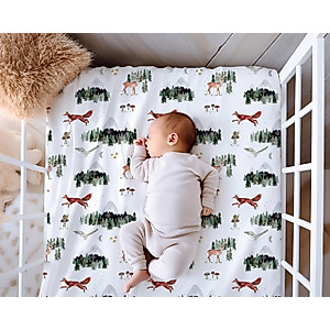 Sorrel + Fern 2-Pack Crib Sheets for Standard Crib Matress (Woodland Forest Animals) - Premium Fitted Sheets - Buttery Soft Cotton Blend