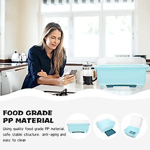 OUNONA Dish Drying Rack with Lid:Dish Dryer Holder with Removable Drainboard Nursing Bottle Storage Box for Kitchen