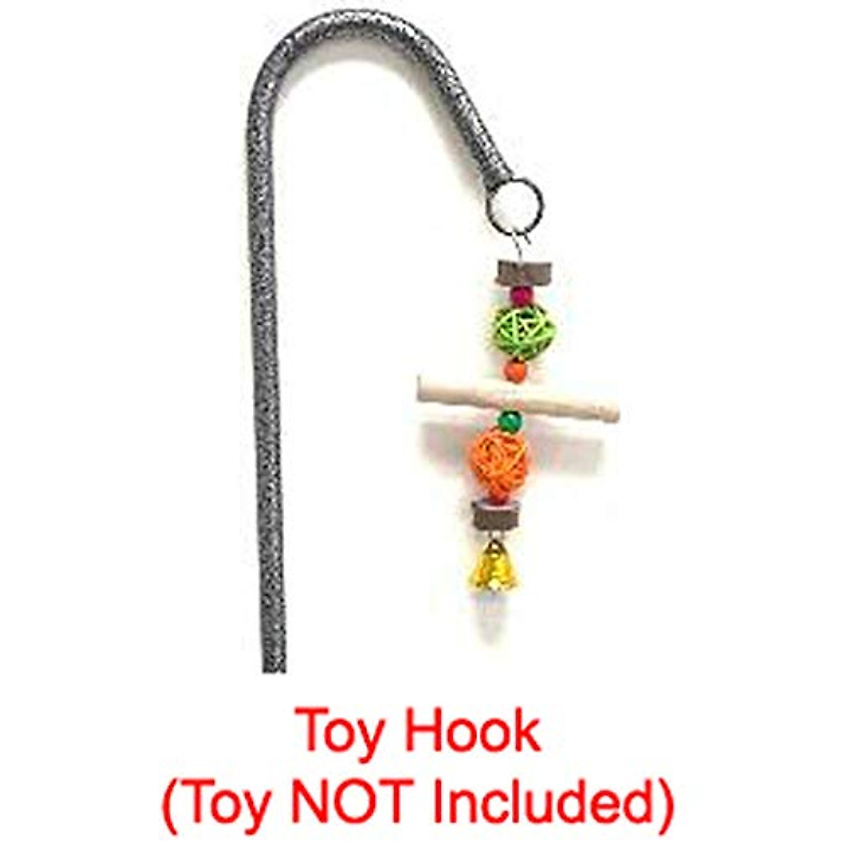 72" Large Elegant and Sturdy Wrought Iron Hangout Bird Play Stand Play Ground Stainless Steel Pan with Metal Toy Hook