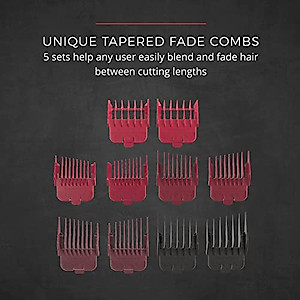 Remington® Easy Fade Haircut Kit, Hair Clippers for Men, Tapered and Standard Fixed Combs, Travel Case Included, Black