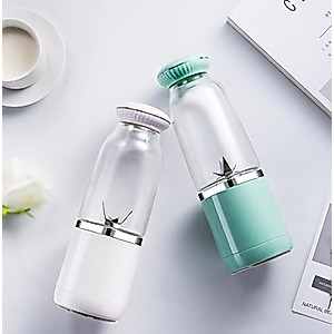 KP'S VARIETY Portable Blender Jet for Shakes and Smoothies, on the Go Blender 4000mAh USB Rechargeable Battery with 6 Blades, fresh juice blender bottle, 16 OZ Mini Personal Blender Cup for Traveling (White)