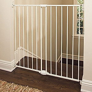 Munchkin® Extending XL™ Tall and Wide Baby Gate,  Hardware Mounted Safety Gate for Stairs, Hallways and Doors, Extends 33" - 56" Wide, Metal, White