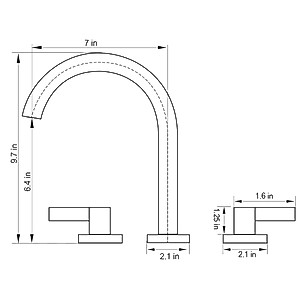 POP SANITARYWARE Matte Black Bathroom Faucet 8 Inches Widespread Bathroom Faucet 3 Hole Bathroom Faucet 2 Handle Bathroom Sink Faucet Brass with Supply Hoses