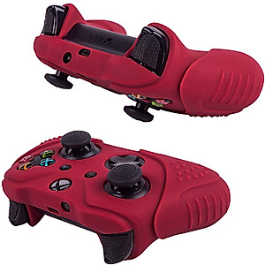 Cybcamo Silicone Skin Cover Grip Set for Xbox One X & One S Controller, Anti-slip Protector Case for Microsoft Xbox 1 Controller with 8 Thumbstick Caps (Red)