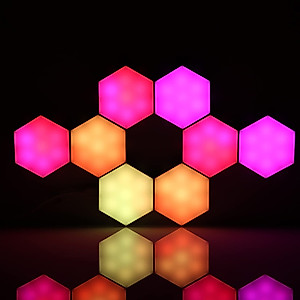 Neoglint 8 Pack Hexagon Lights - RGB Led Hex Lights for Wall with Smart APP Remote Control & Music Sync, Led Wall Light Decor for Gaming Room, Bedroom, Living Room