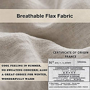 Simple&Opulence 100% Linen Duvet Cover Set with Embroidery Washed - 3 Pieces (1 Duvet Cover with 2 Pillow Shams) with Button Closure Soft Breathable Farmhouse - Linen, King Size