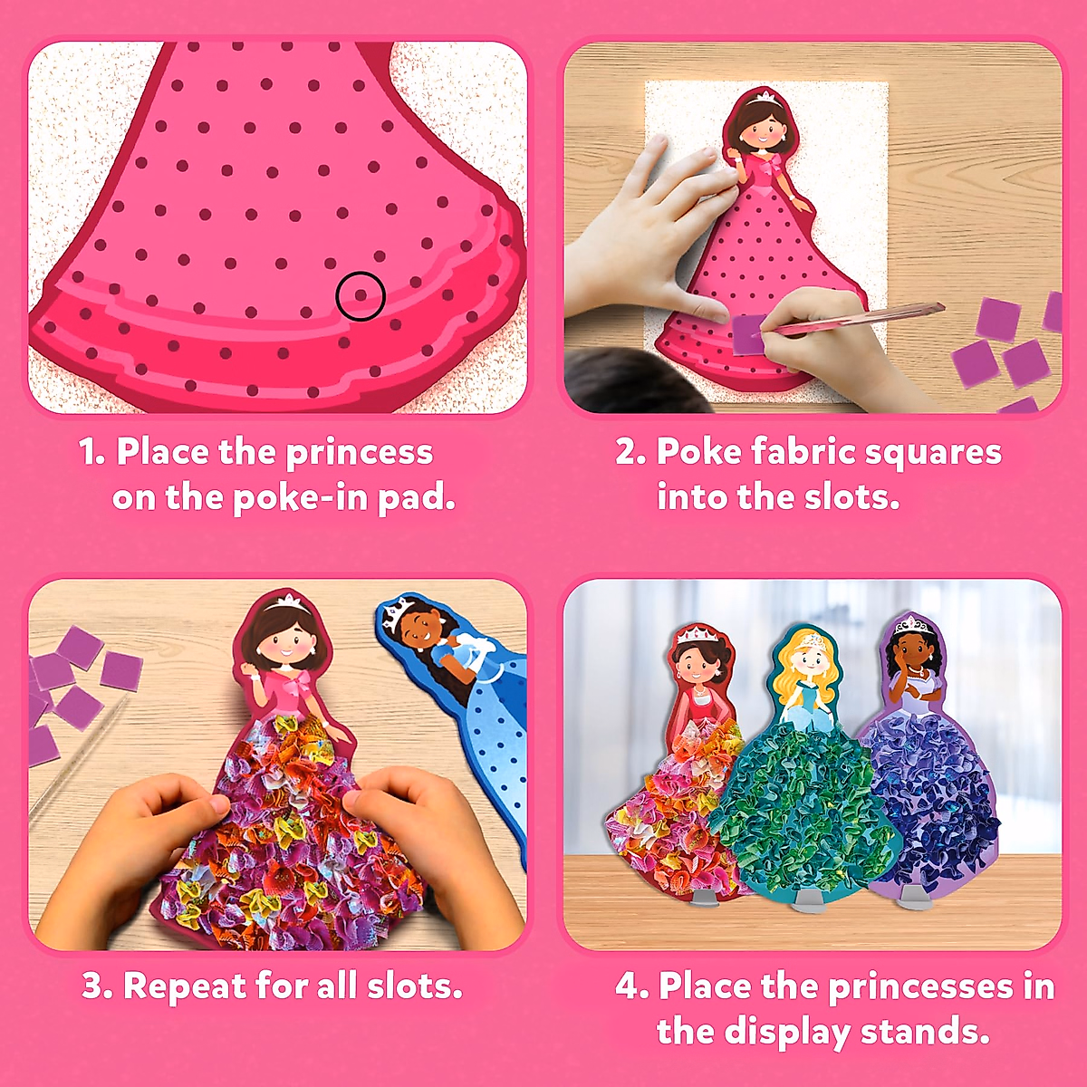 Skillmatics Poke-in Art - Magical Princesses, Easter Basket Stuffers, Mess-Free Fun for Kids, DIY Craft Kits, Creative Activity, Gifts for Girls & Boys Ages 4, 5, 6, 7, 8, 9
