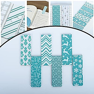 6Pcs Magnetic Bookmarks Blue Graphics Magnet Page Markers Magnetic Page Clips Creative Blue Bookmark Set for Women Men Boy Girl Book Lover Reader Students Teachers School Home Office Reading Supplies