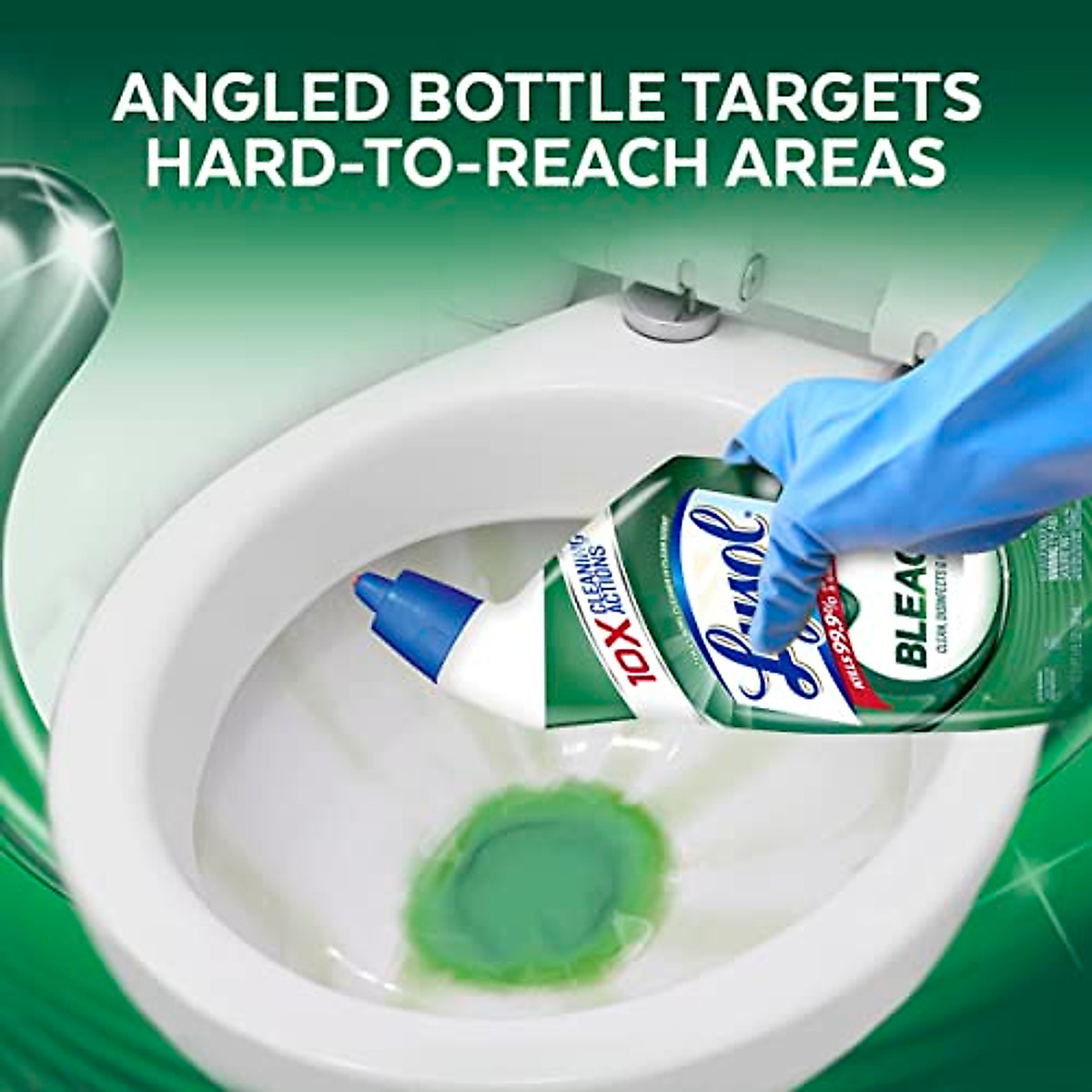 Lysol Toilet Bowl Cleaner W. Bleach, 48oz (2x24oz), 10X Cleaning Power