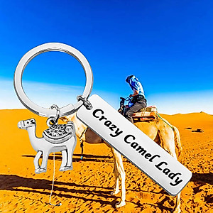 LQRI Camel Jewelry Camel Lover Gift Crazy Camel Lady Keychian With Camel Charm Camel Themed Gifts Camel Girls Gift For Her (K-Camel)