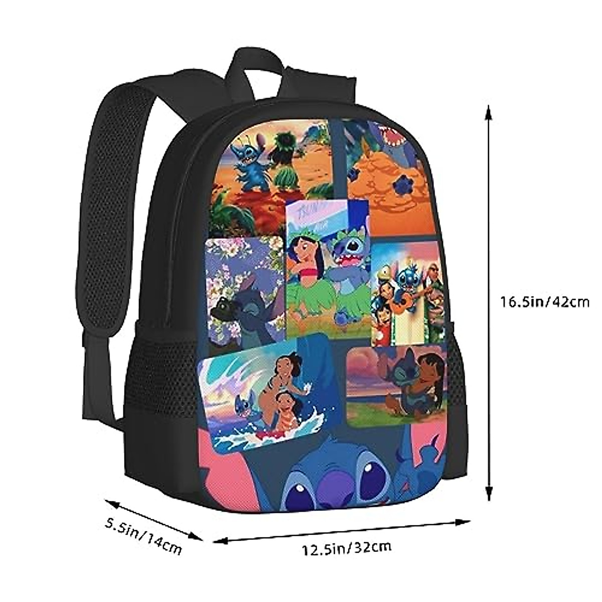 Cartoon Anime Backpack For Stitch Large Capacity Portable Anime Laptop Bag Cute Lightweight Outdoor Travel Backpack Casual