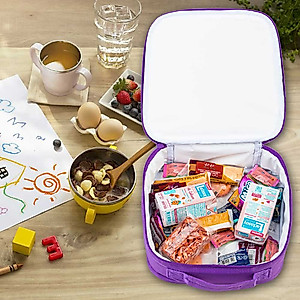 UFNDC 3PCS Girls Backpack with Lunch Box, 16”Sequin Unicorn Bookbag for Kids, School Bag for Elementary Toddler - Purple