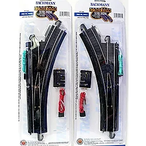 HO Scale - Bachmann Steel Alloy EZ Track Left & Right Switches for Model Railroad Trains