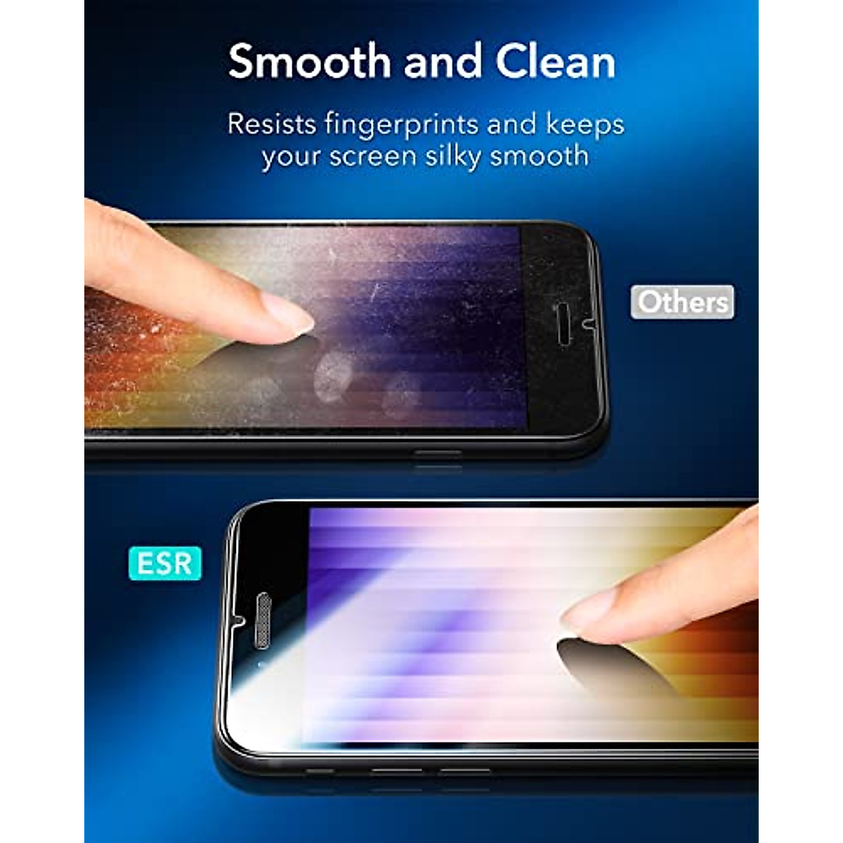 ESR Tempered-Glass Screen Protector Compatible with iPhone SE 3/SE 2 (2022/2020) and iPhone 8/7, Easy Installation Frame, Scratch Resistant, Case Friendly, 2 Pack