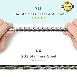 Shower Hose, 79 Inch Expandable Shower Hose Extra Long ，Bathing Toilet Cleaning, Adjustable Holder Mount and Stainless Steel Shower Hose for Handheld Shower Head, shower hose and holder, Chrome