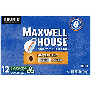 Maxwell House Master Blend Coffee, Light Roast K-Cup Packs, 12 count Box (Pack of 6)