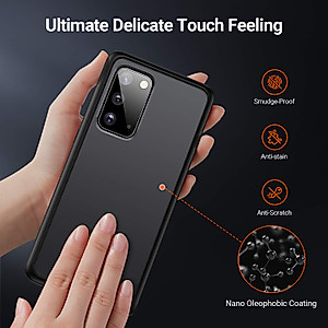 TORRAS Shockproof Designed for Galaxy Note 20 Case 6.7 Inch, [Military Grade Drop Tested] Translucent Matte Back with Soft Edge Slim Protective for Samsung Galaxy Note 20 Case (2020), Mystic Black