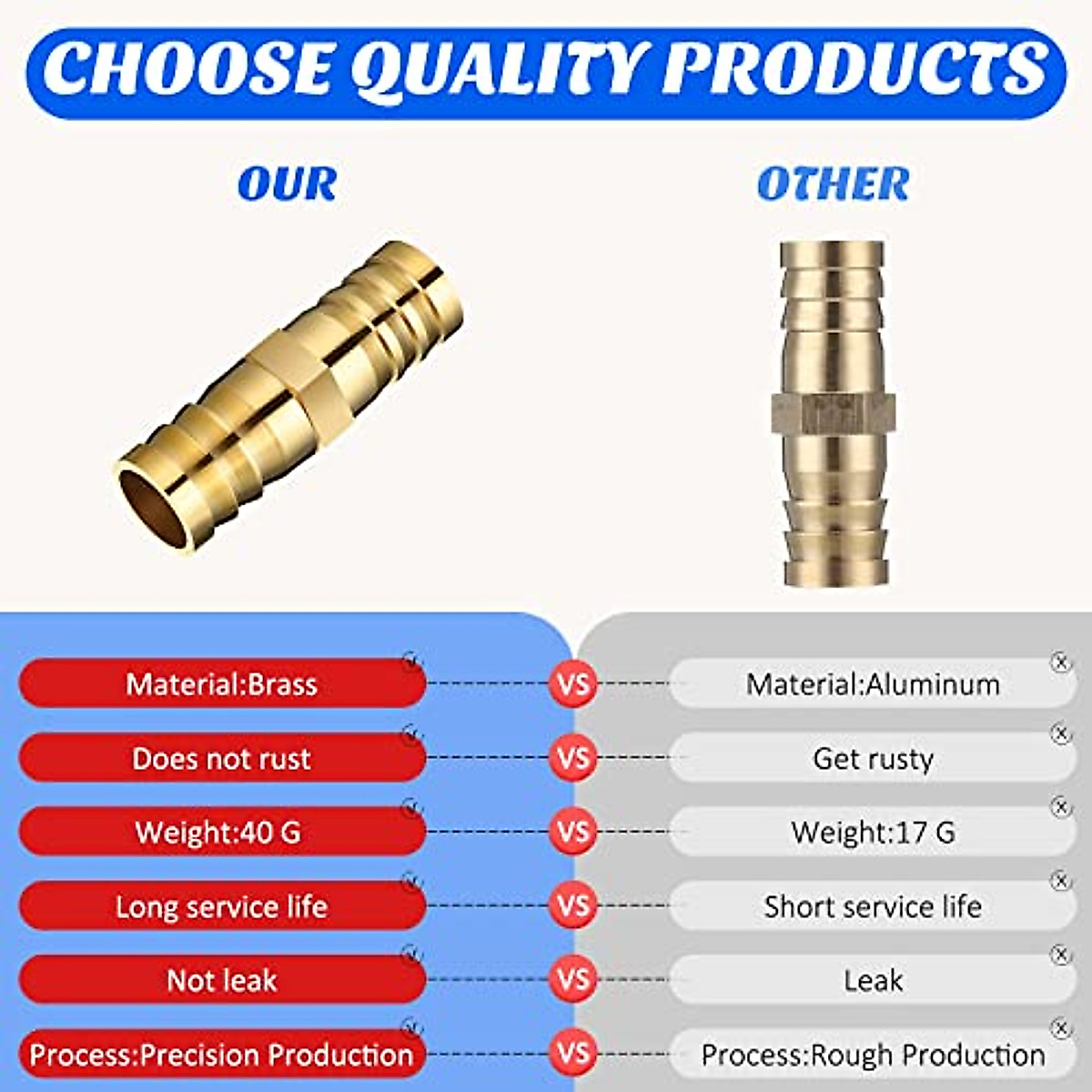 12 Pieces Hose Repair Connectors with Claps Brass Garden Hose Repair Kit Fitting Water Hose Repair Kit Solid Female Hose End Repair Small Garden Hose Parts and Connectors for Water Hose Repair Fitting