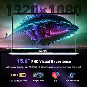 ACEMAGIC 15.6 inch Laptop Intel 12th Gen Alder Lake N95(4C/4T 3.4GHz) 16GB DDR4 512GB SSD, Laptop Computer with Light Metal Design, 2.4G/5G WiFi, BT5.0, Webcam, Type_C, USB3.2