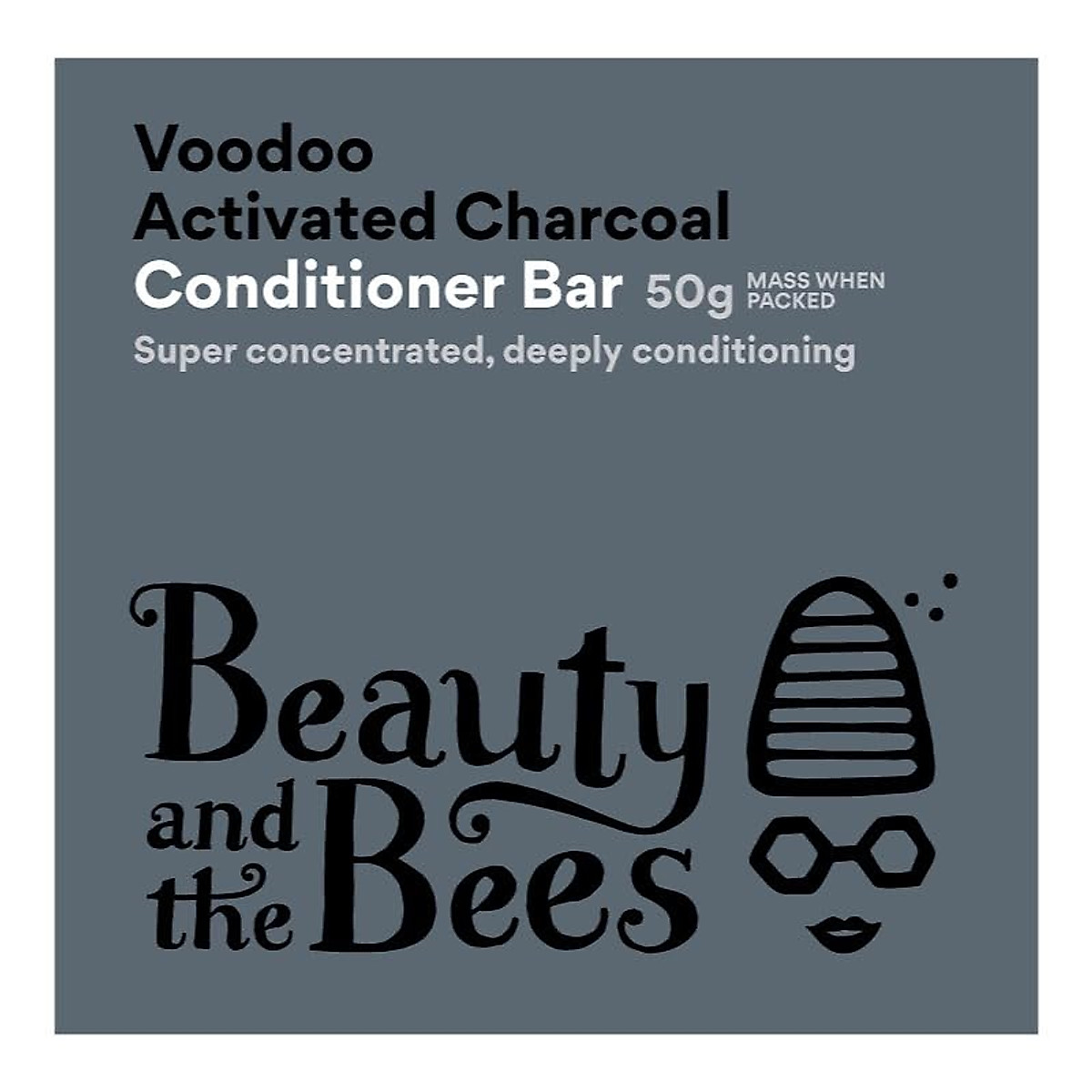 Beauty and the Bees Eco Friendly Voodoo Activated Charcoal Deep Solid Conditioner Bar 50g for Normal - Color Treated Dry Hair | Untangles and Softens Hair