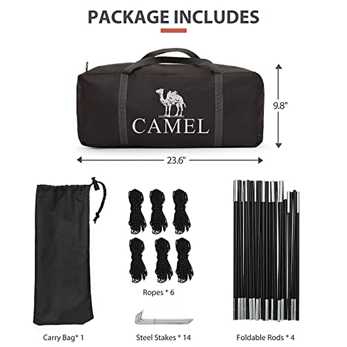 CAMEL CROWN Tents for Camping 7/8 Person Waterproof Easy Setup Folding Camping Tent with 2 Door