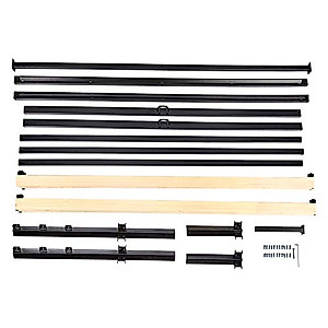 Amazon Basics Modern Metal Platform Bed Frame with Headboard - 14 Inch Leg Height, King Size, Black