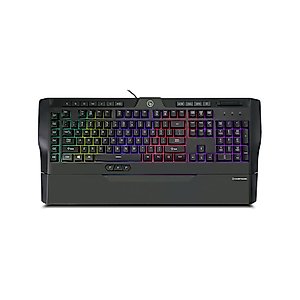 IOGEAR Gaming IKON II Gaming Keyboard, 124 Keys, Volume Control, 28 Anti-ghosting Keys, RGB Backlit, Windows Gaming PC, MacBook, Chromebooks, GKB705