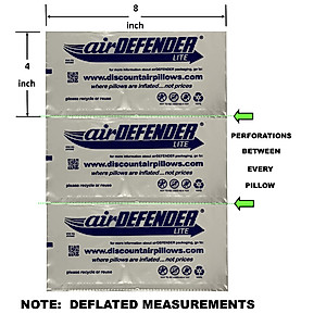 330 count 4x8 airDEFENDER air pillows 40 gallon 5.33 cubic feet void fill cushioning shipping packing package