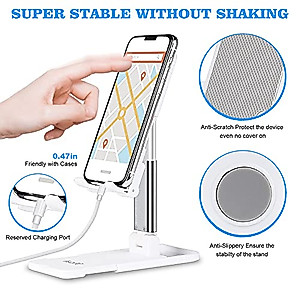 VICIALL Cell Phone Stand, Angle Height Adjustable Cell Phone Stand - for Desk, Sturdy Foldable Cell Phone Holder, Compatible with iPad Mini, Tablet and All Smartphones