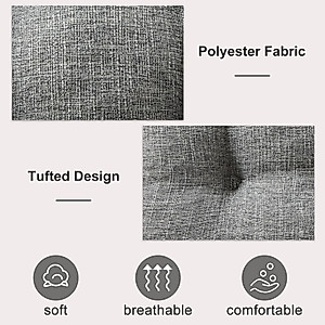 Quilmfoam Chair Cushions for Dining Chairs Set of 4, Kitchen Chair Cushions with Non-Slip Backing, Memory Foam Seat Cushions for Kitchen Chairs, Indoor Chair Pads with Ties, 15.5 x 15.5X 4 Dark Grey