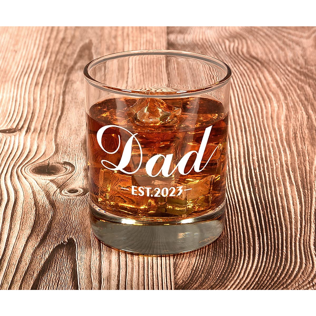 New Dad Gifts for Men- EST 2023 Funny Dad Whiskey Glass- Great Gift for Dads to Be, Expectant Father, First Time Dad, Daddy to be, From Wife, Mother, Father, Friends