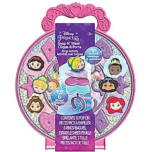 Tara Toys Disney Princess Snap N' Wear Activity Rings Set, DIY Jewellery Kit for Kids, 3+ Years