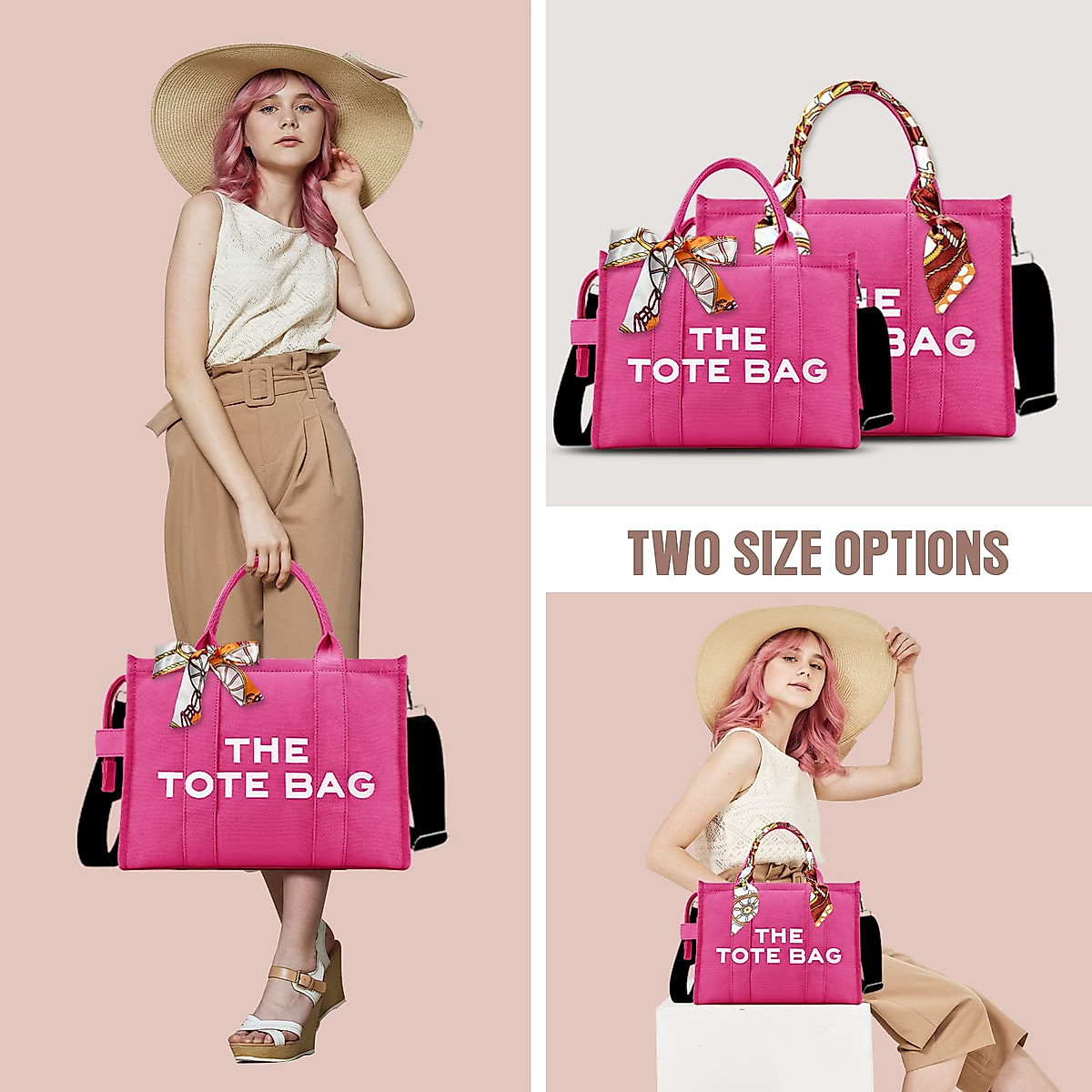 Canvas Tote Bags for Women Handbag Tote Purse with Zipper Canvas Crossbody Bag, Premium Quality and Designed in the USA