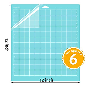 AHIJOY Light Grip Cutting Mat for Cricut 12“x12” 6 Pack Cricut Accessories Cutting Mat for Cricut Maker/Air 2/Air/One Adhesive Sticky Cutting Mats Accessories for Cricut,Blue